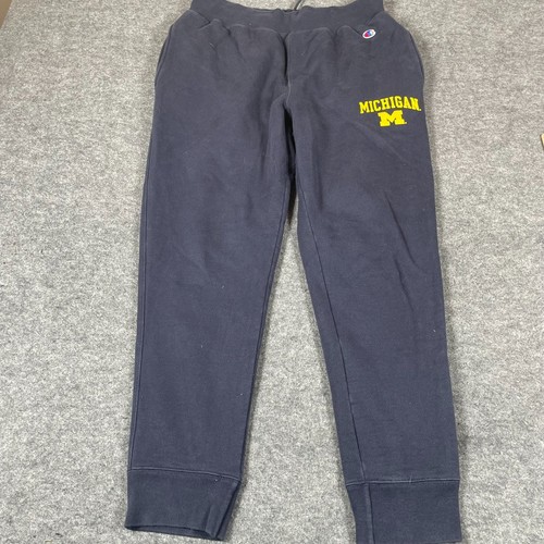 Michigan Wolverines Sweatpants Mens Large L Blue College Reverse Weave ...