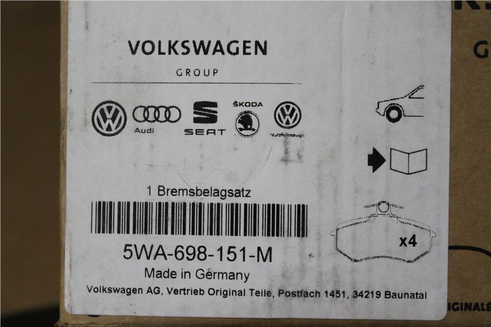 5WA698151M Front Brake Pads VW Golf 2020 Audi A3 Onwards New Genuine ...