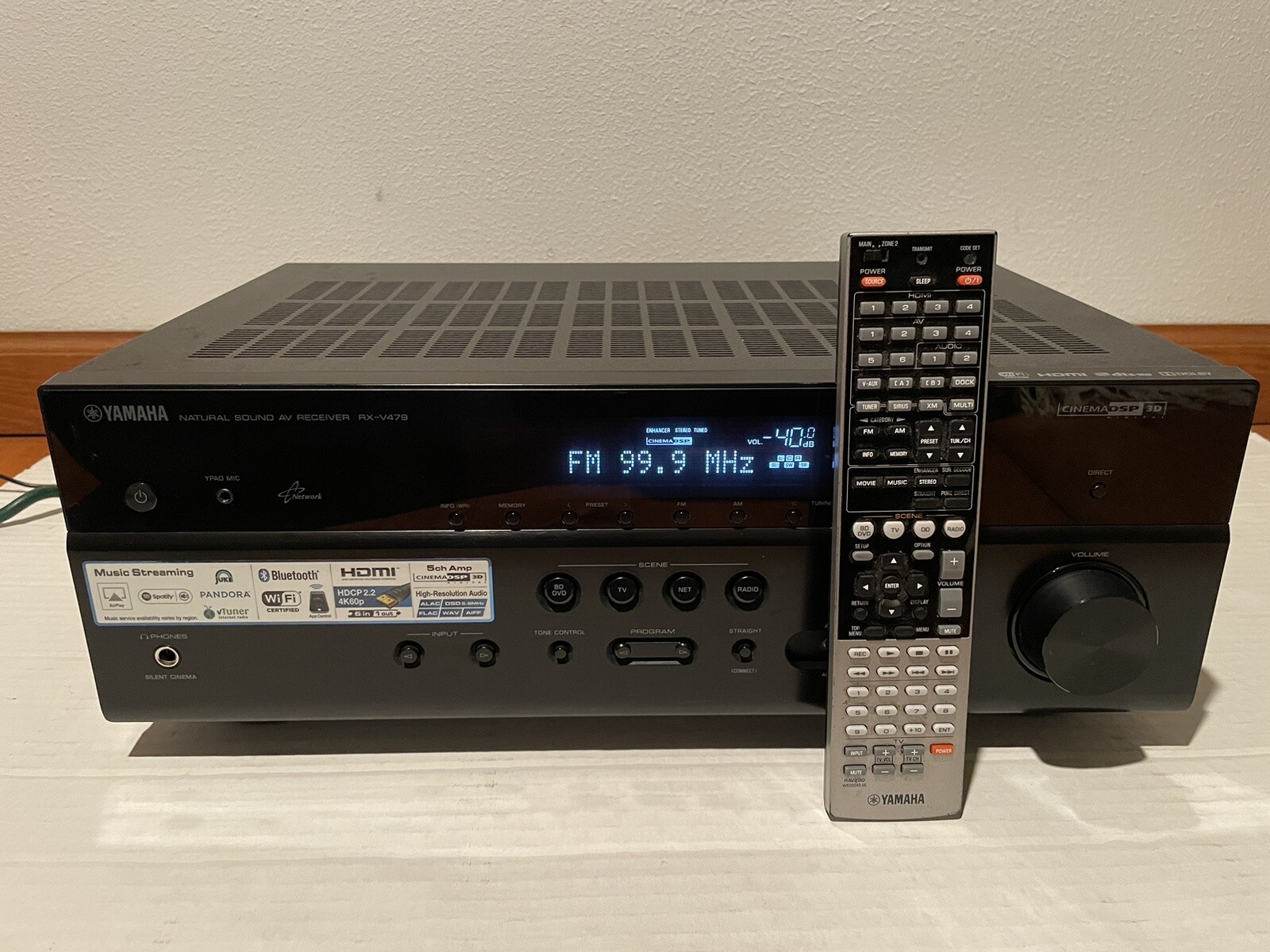 Yamaha RX-V479 5.1 Channel 4K Ultra HD AV Bluetooth Home Theater Stereo ...