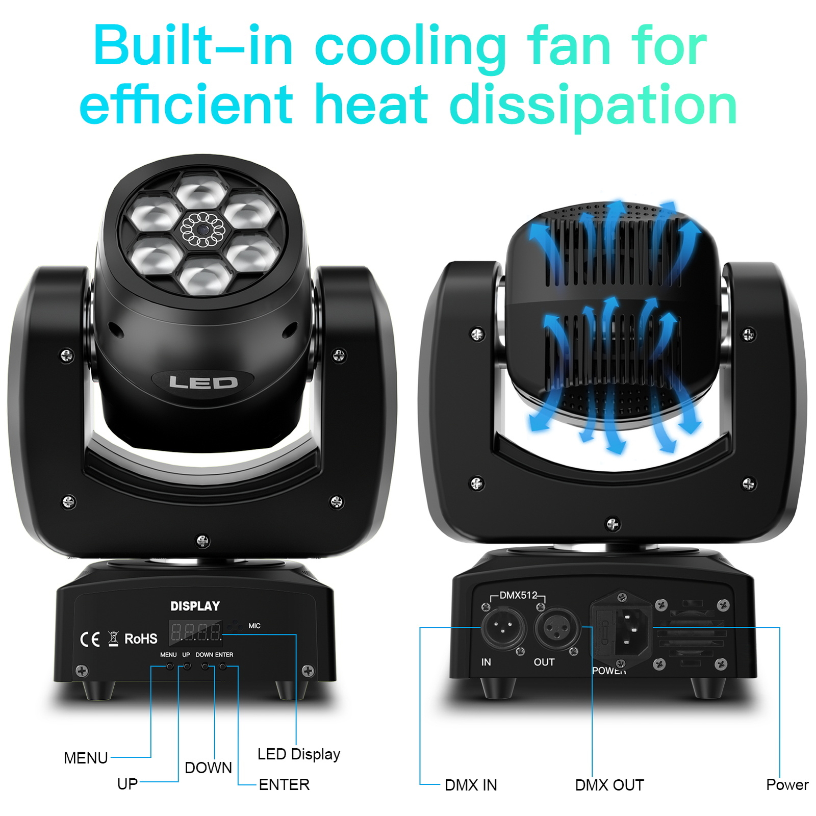 150W RGBW Bee Eye Moving Head Beam Stage Lighting Gobo Strobe DMX DJ ...