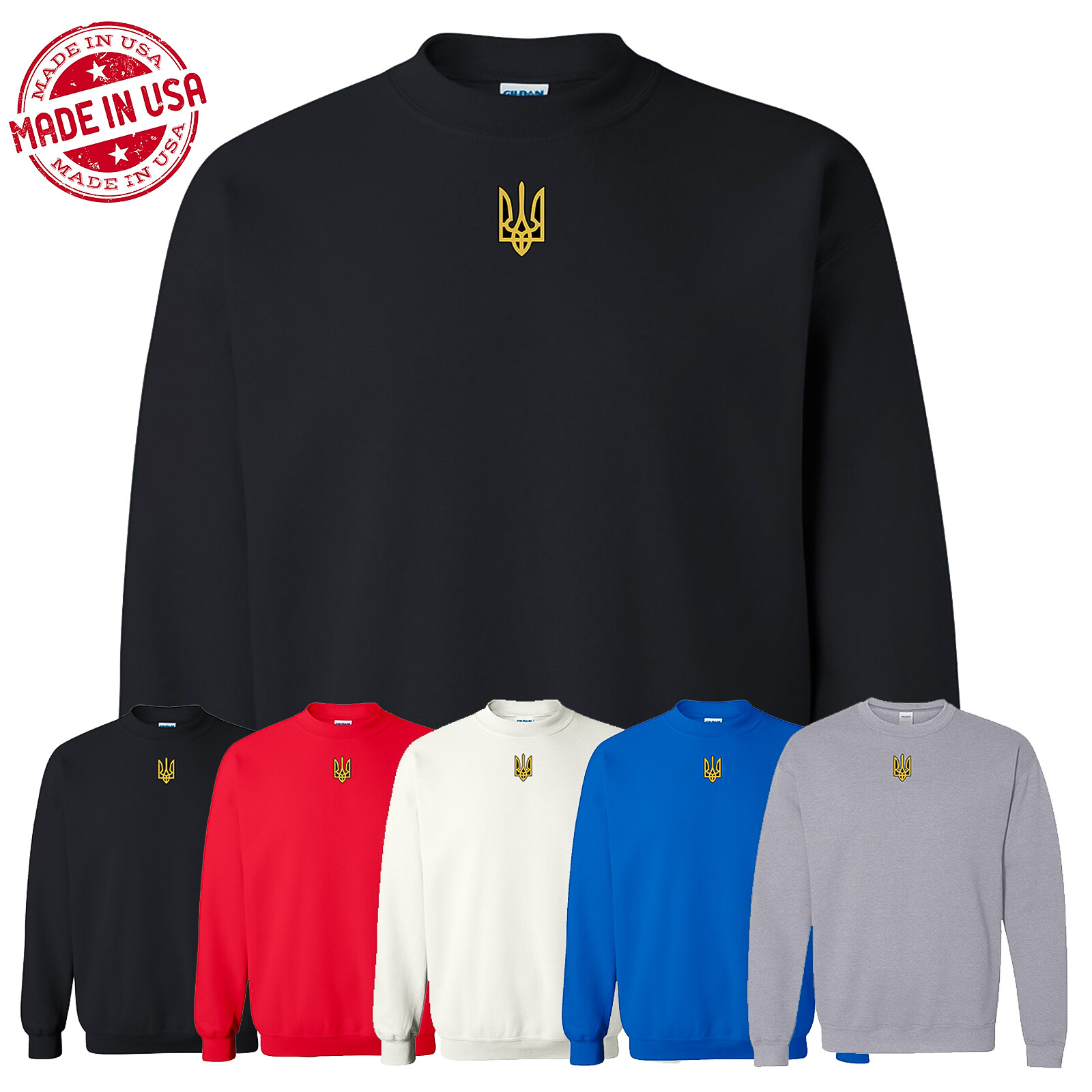 Ukrainian T Shirt, Ukraine Sweatshirt's Golden Trident Graphic ...