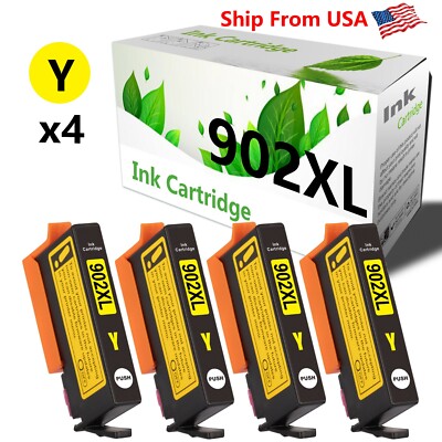 4PK HP 902 YELLOW Ink Cartridge Office Jet Pro 6954 Pro 6968 | eBay