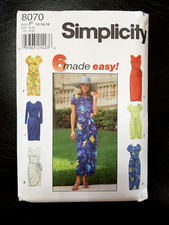 Simplicity 8070 Wrap Bottom Dress Sewing Pattern Size 12-16 for sale online | eBay