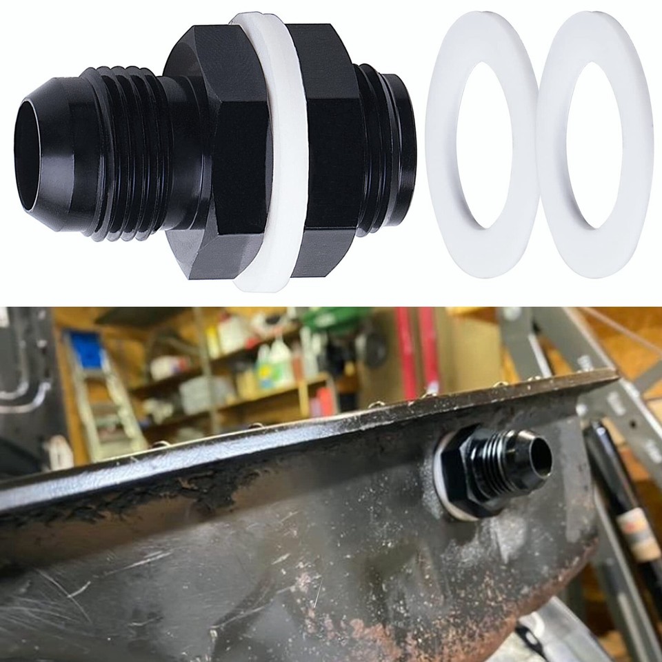 2Pcs 6AN 8AN 10AN Male Flare Fuel Cell Bulkhead Fittings With Teflon ...