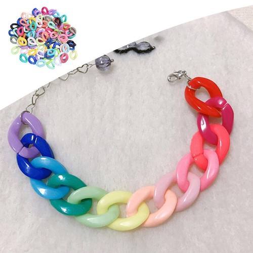 700PCS Colorful Link Chain Buckle Mix Color AccESSories for | eBay