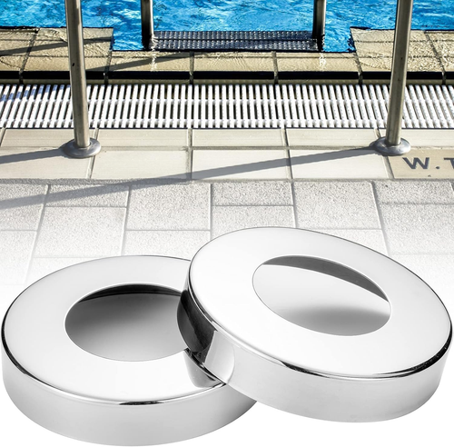 2-Pcs 2" I.D. Pool Ladder Escutcheon Plates, Pool Ladder Rings for 1.9 ...