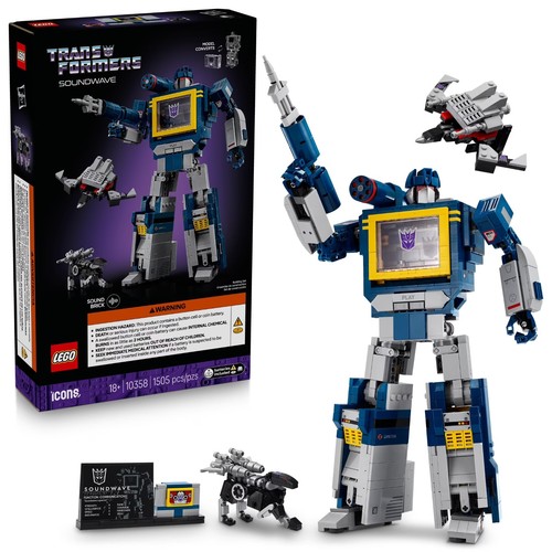 LEGO Icons Transformers Soundwave 10358 Set w/ Ravage & Laserbeak ...