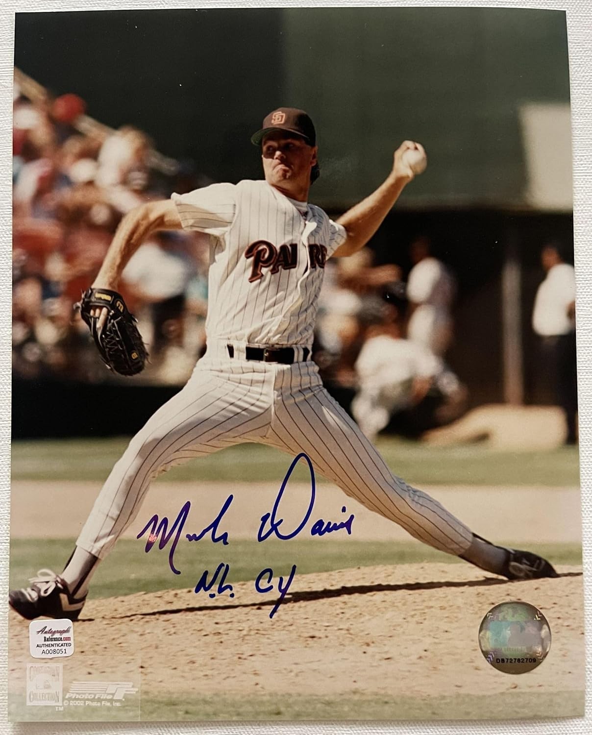 Mark Davis Signed Autographed "NL CY" Glossy 8x10 Photo San Diego ...