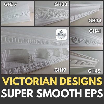 COVING Polystyrene SUPER SMOOTH VICTORIAN CORNICE 2M Ceiling ...