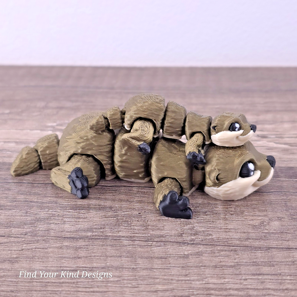 Mini Otter and Baby 3D Articulated Flexi Fidget Toy Easter Basket ...