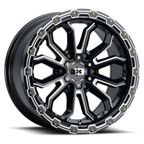 20x9 Vision 405 Korupt Gloss Black Milled Spoke Wheels 6x135 (12mm) Set ...