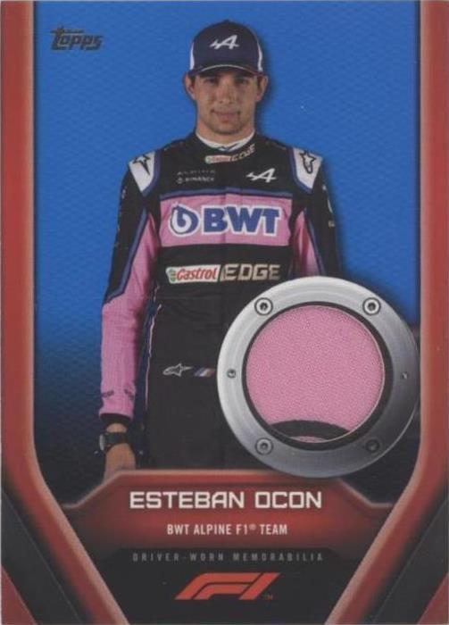 2022 Topps Formula 1 - F1 Relics Esteban Ocon #F1RL-EO Blue /99 (MEM ...