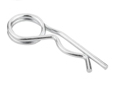 DOUBLE COIL R CLIP R-CLIP 6mm X 130mm HITCH PIN ZINC PLATED 10pcs ...