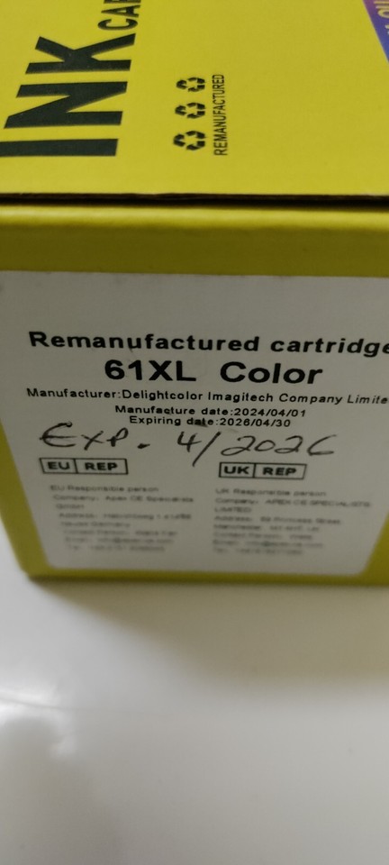 New HP printer 61XL HP color ink inkjet cartridge generic sealed nib | eBay