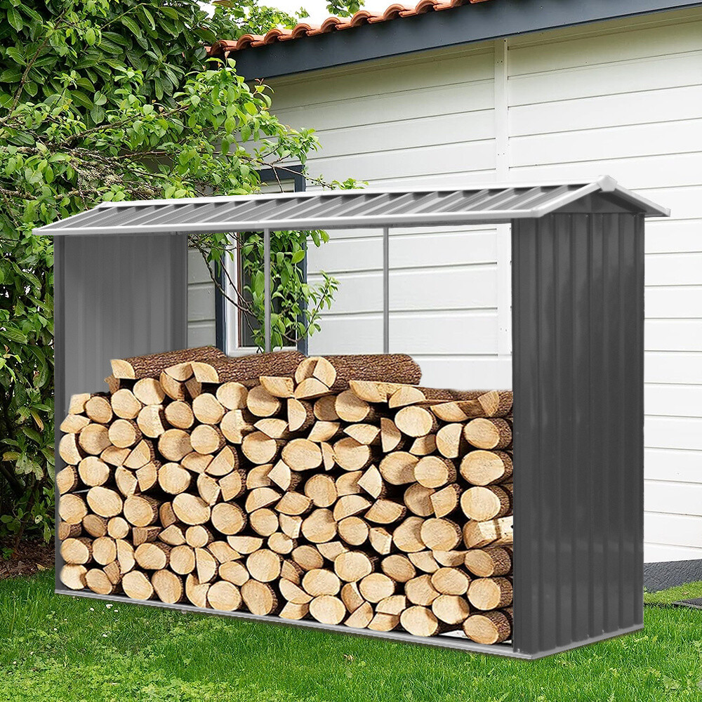 Outdoor Firewood Storage Bin Outdoor Wooden Storage Shed, Firewood