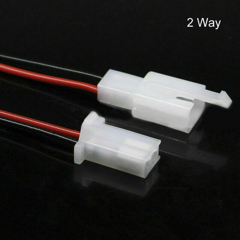 KIT OF 2, 2 Way Pin Connector Plug Socket Set 2 Male & 2Female W/Wire ...