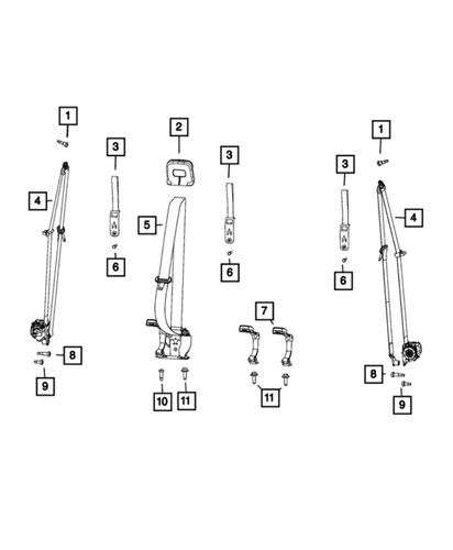 New Genuine Mopar Belt 2Nd Row Seat 2019-2024 OE 7AX82TX7AB | eBay