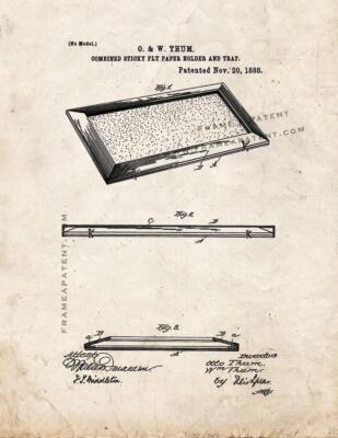 Combined Sticky Fly Paper Holder And Trap Patent Print Old Look | eBay