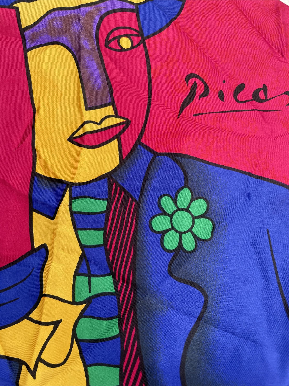 Picasso Modern Art Scarf Multicolor Square 34x35 Cubi… - Gem