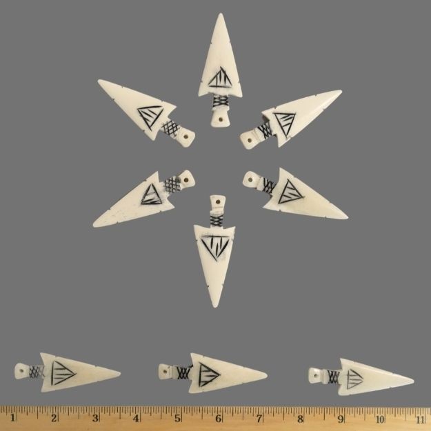 Glacier Wear Real Bone Carved Arrowhead W/ Detail - (Qty 5) - bnn1004 ...