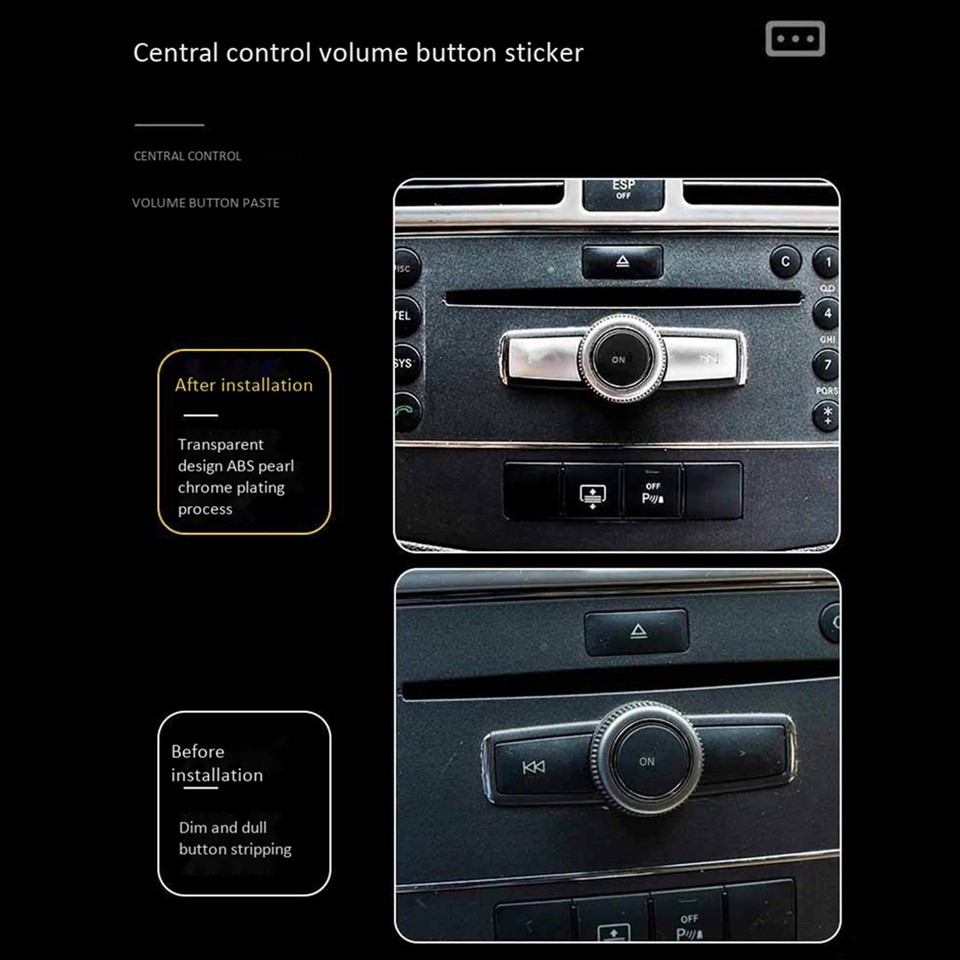 8x Car Multimedia Volume Buttons Decoration Stickers Cover Trim for7619 ...