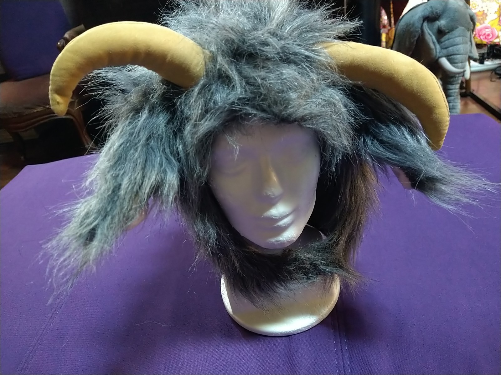 Pan Greek Mythology Goat Head Hairy Grey Costume Hall… - Gem