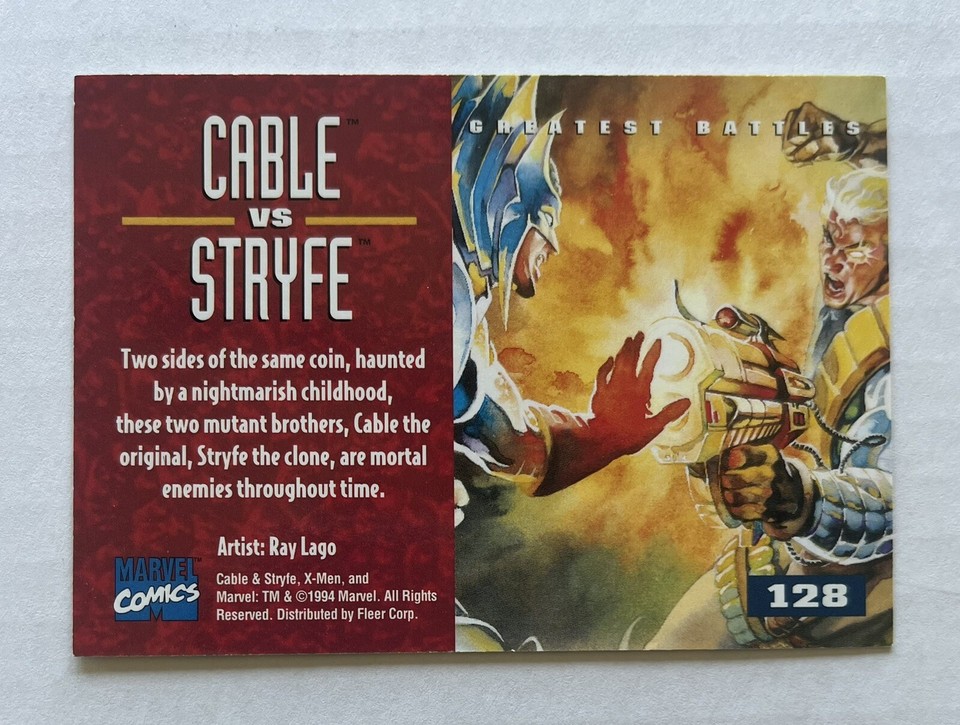 Marvel Fleer Ultra X-Men '95 Cable VS Stryfe Greatest Battles Card #128 ...