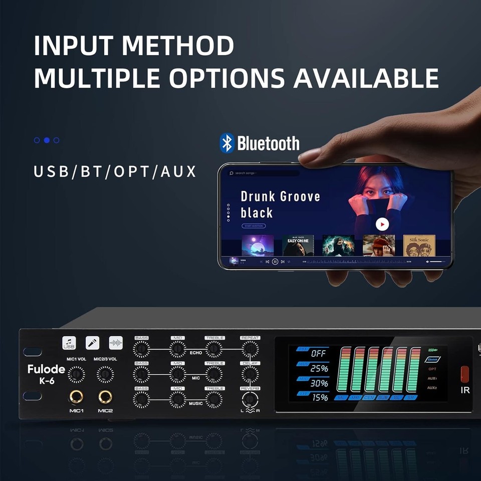 Professional Karaoke Processor Audio Processor Pre-Effects KTV Digital ...