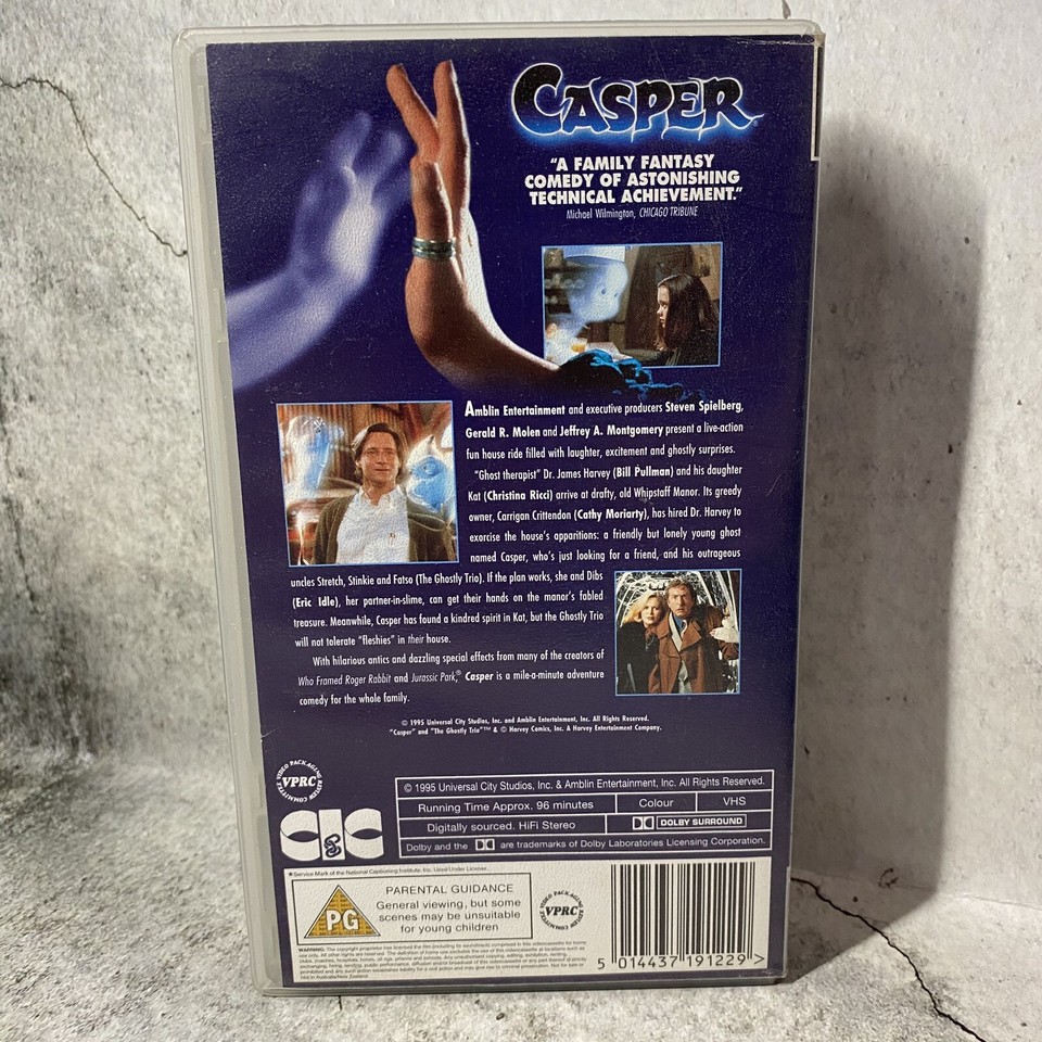 Casper VHS Video Cassette Tape - Retro - With Rare Casper Gaming ...