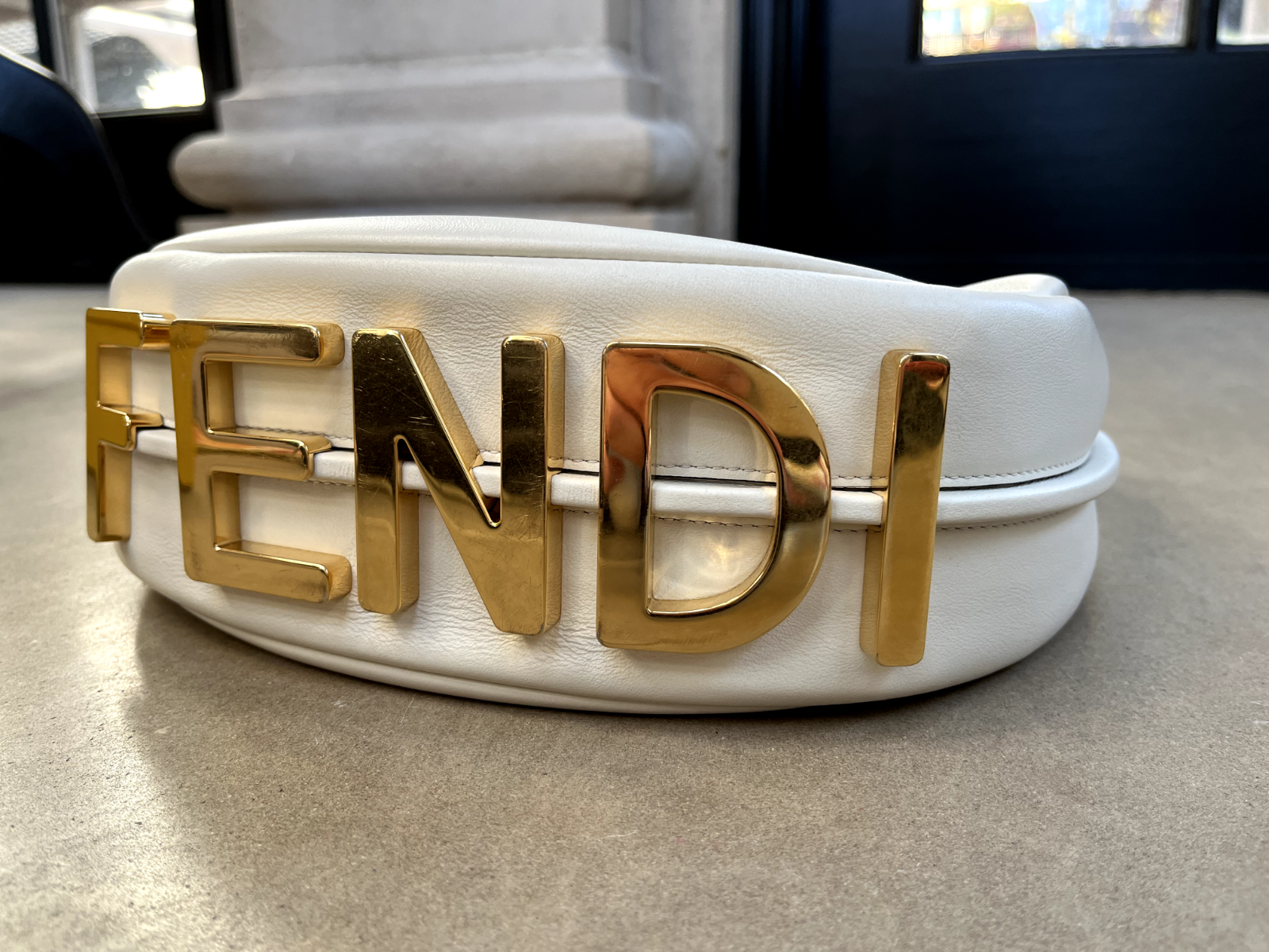 Fendi Fendigraphy White Shoulder Bag in Calf Leather Small Matte ...