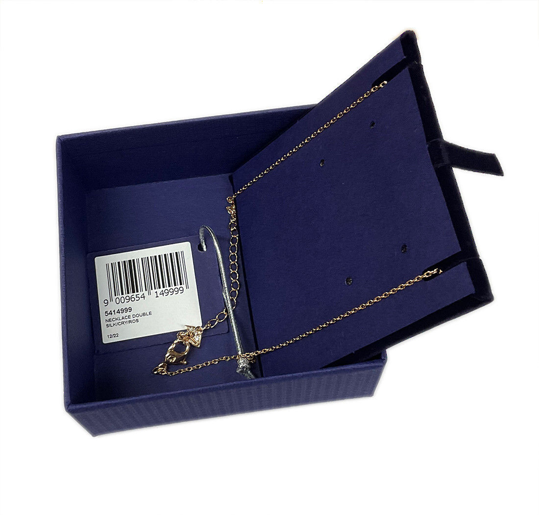 Swarovski Stone Necklace Intertwined Circles, White, Rose Gold-Tone ...