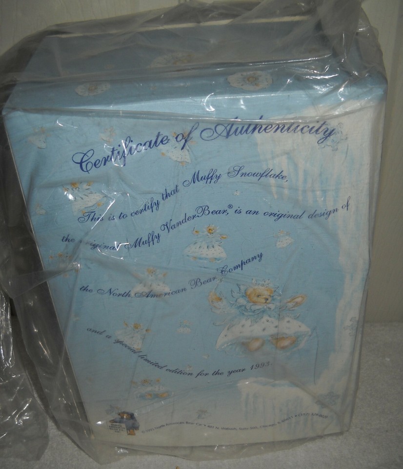 #10810 NIB North American Bear Co 1993 Muffy Snowflake Bear Special ...