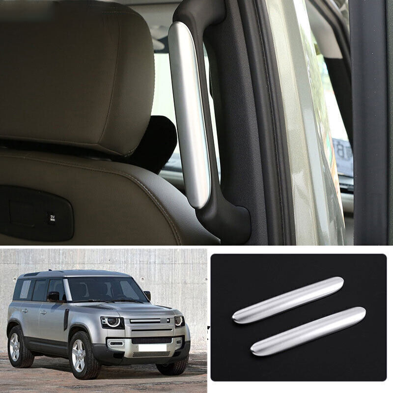 For Land Rover Defender 2020-2023 Matte Silver Rear B Pillar Handle ...