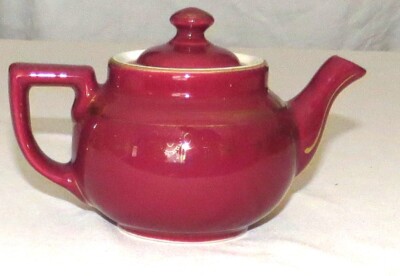 Hall Maroon Individual Teapot | eBay