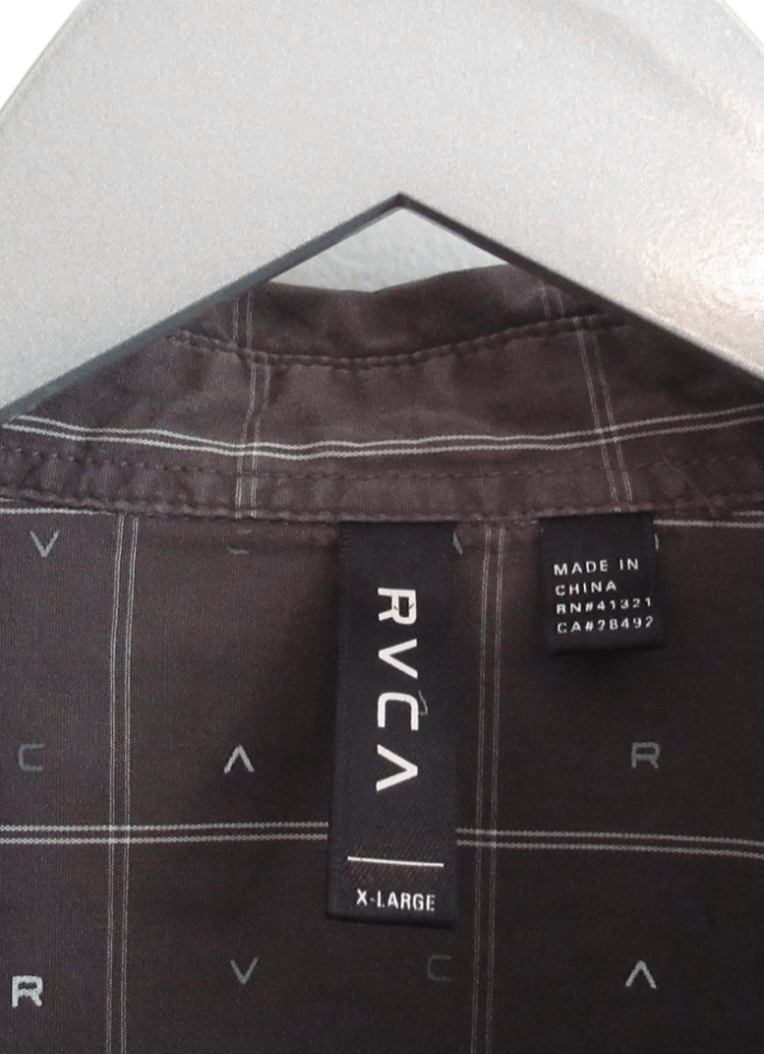RVCA by PM Tenore Brown & White Button Up Shirt Sz XL | eBay