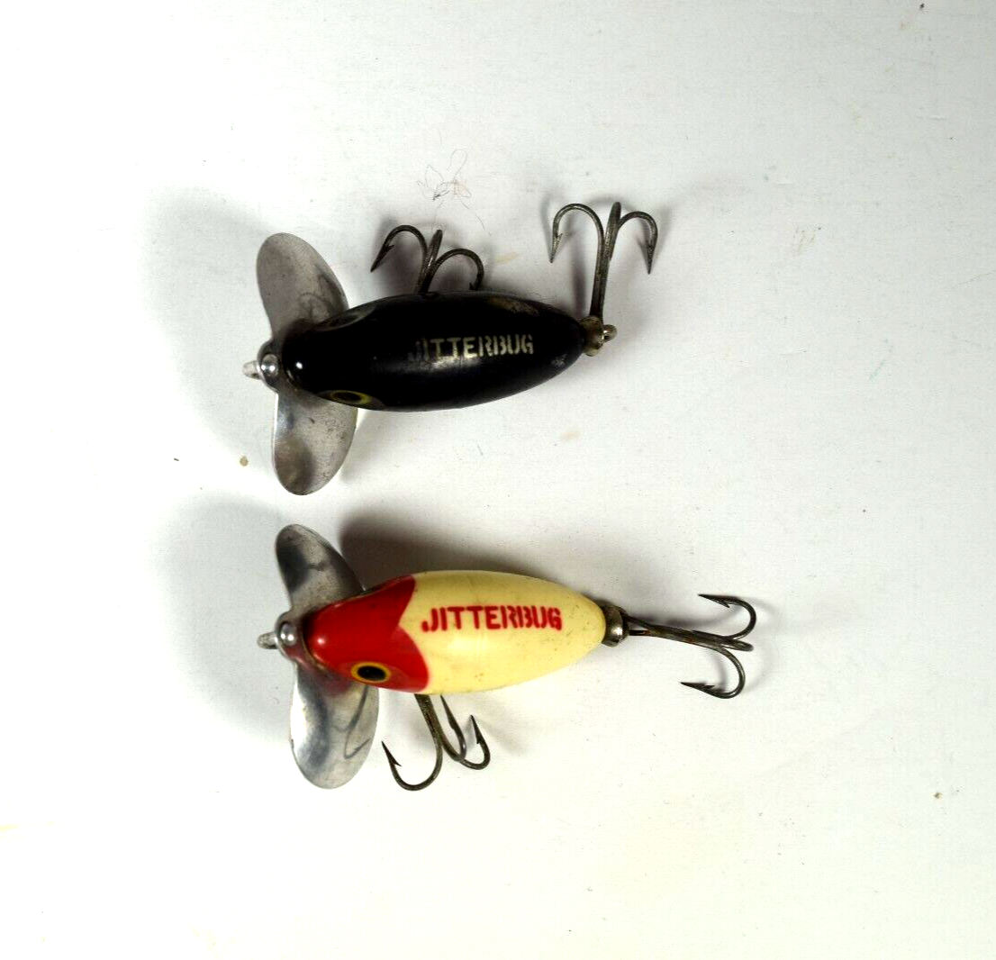 Vintage Fred Arbogast Jitterbug Fishing Lures Lot of 2 Topwater Akron ...