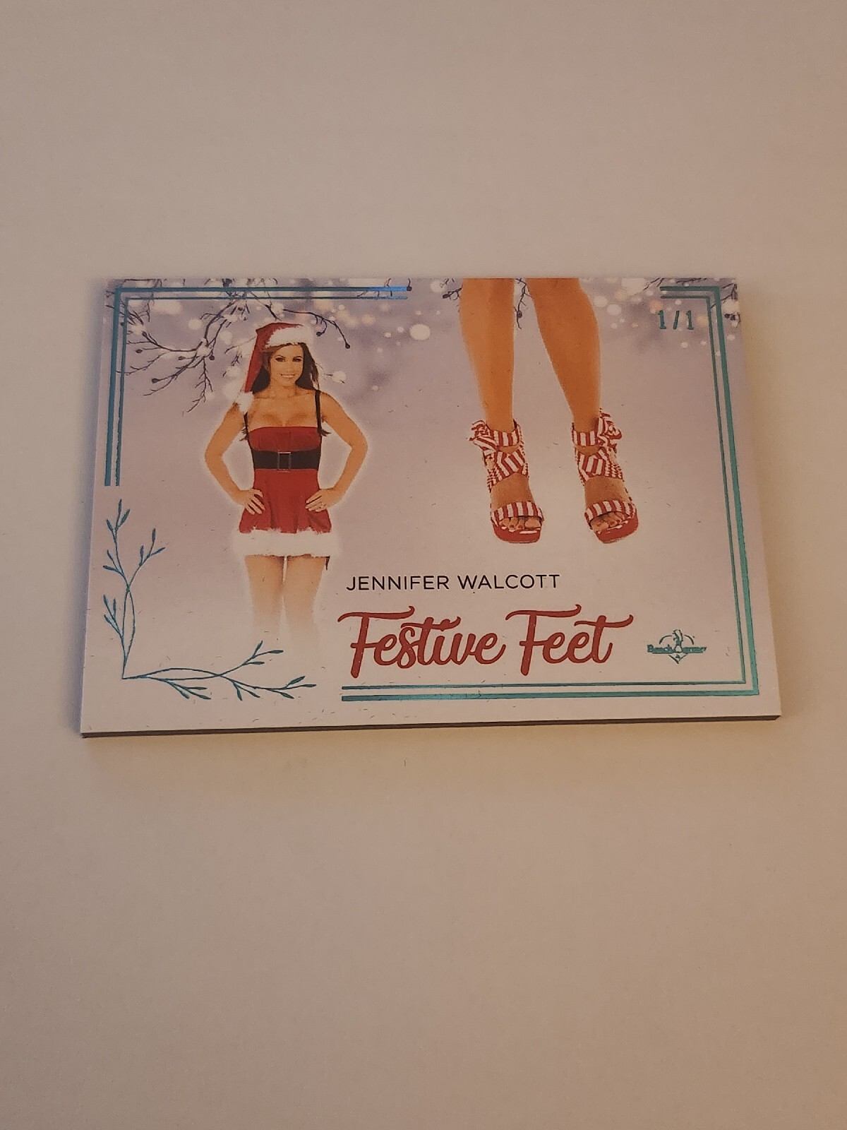 JENNIFER WALCOTT BLUE ICE FOIL FESTIVE FEET CARD 1/1 BENCHWARMER ...