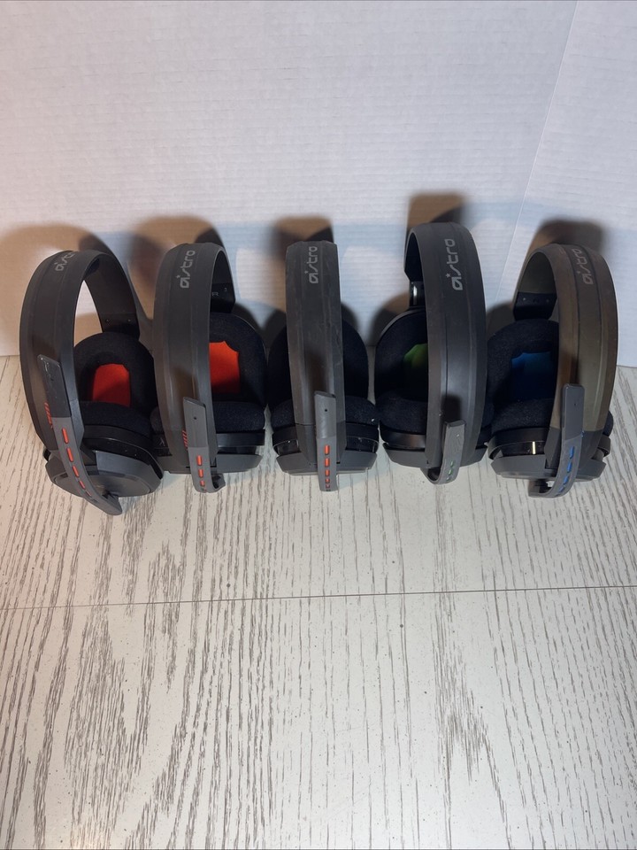 Lot Of 5 Astro A10 Wired Taking Headsets w/ 3 Astro Branded Cables ...