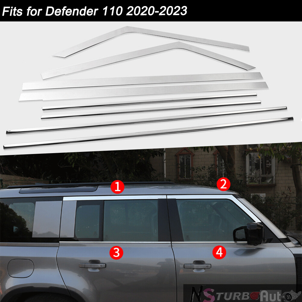 8pcs Fits for Defender 110 2020-2024 Window Frame Trim Moulding Sill ...