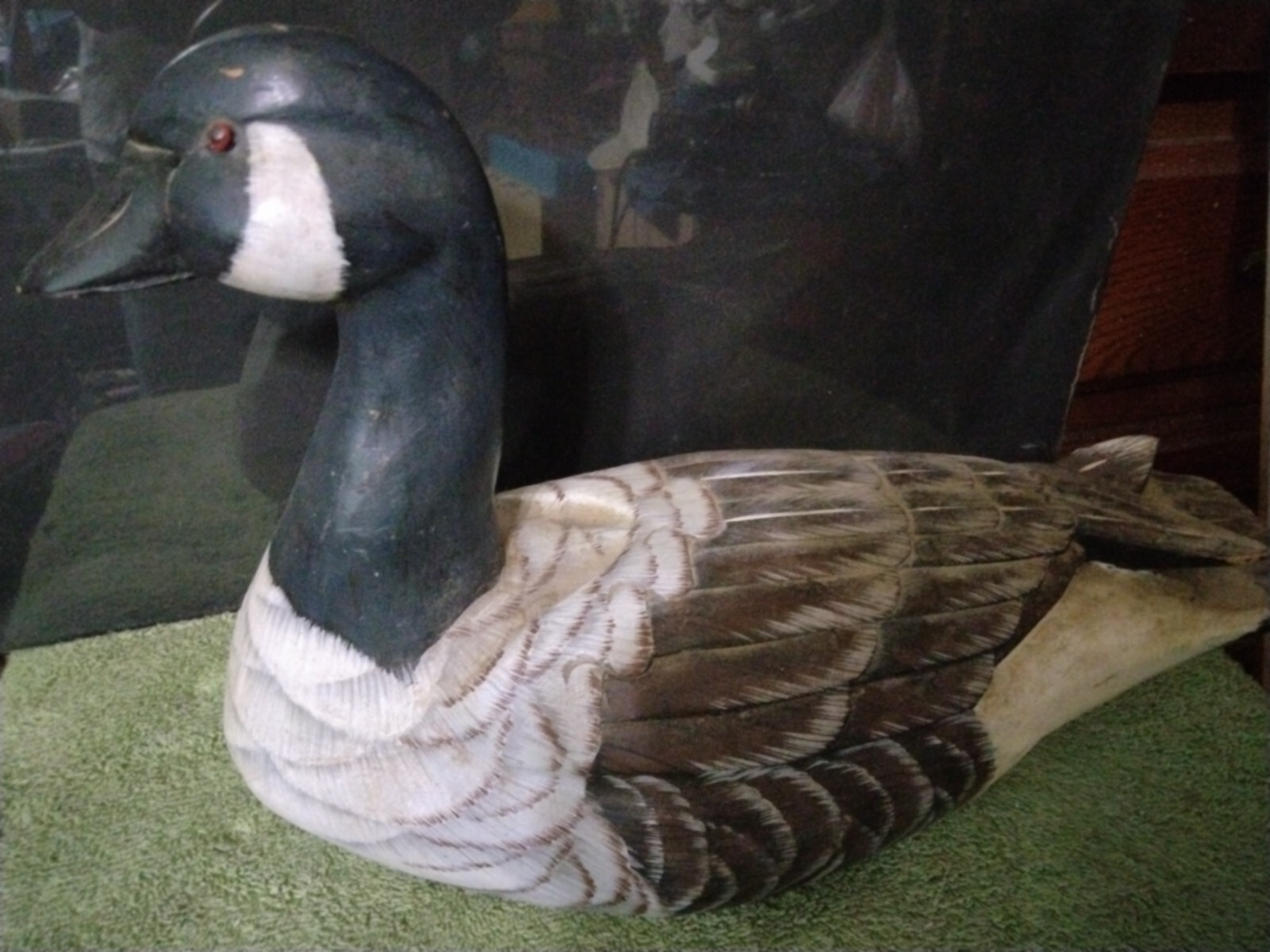 Vintage Wood Carved 13" Hand Painted Goose Decoy Canadian Goose 3lbs ...