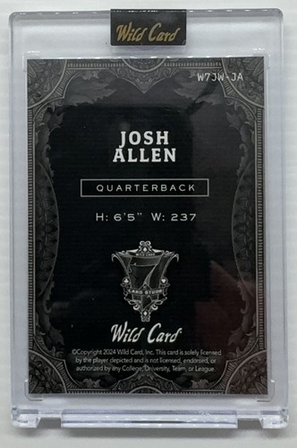 2024 Wild Card 7 Card Stud Josh Allen Joker #1/1 Bills | eBay