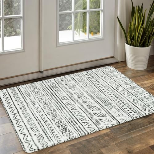 Boho Geometric Small Rug 2x3, Soft Non-Slip Washable Front Door Mat ...