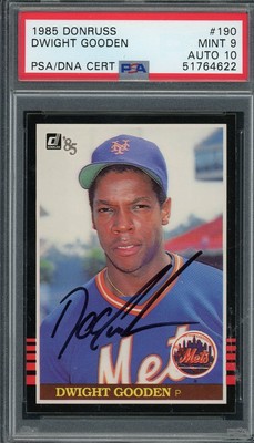 Dwight Gooden 1985 Donruss Signed Baseball Rookie Card #190 Auto Graded ...