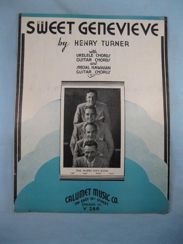 Sweet Genevieve Sheet Music Vintage 1935 The Maple City Four By Henry ...