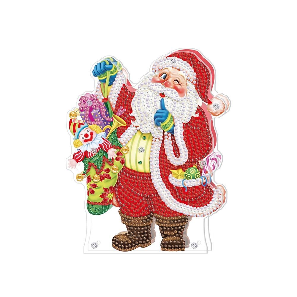 Acrylic Santa Claus Shaped Lights DIY Living Room Decoration Painting ...