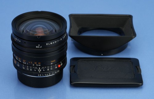LEICA 19MM ELMARIT-R F2.8 2ND VERSION ROM 11258 LENS +12546 SHADE +CAPS ...
