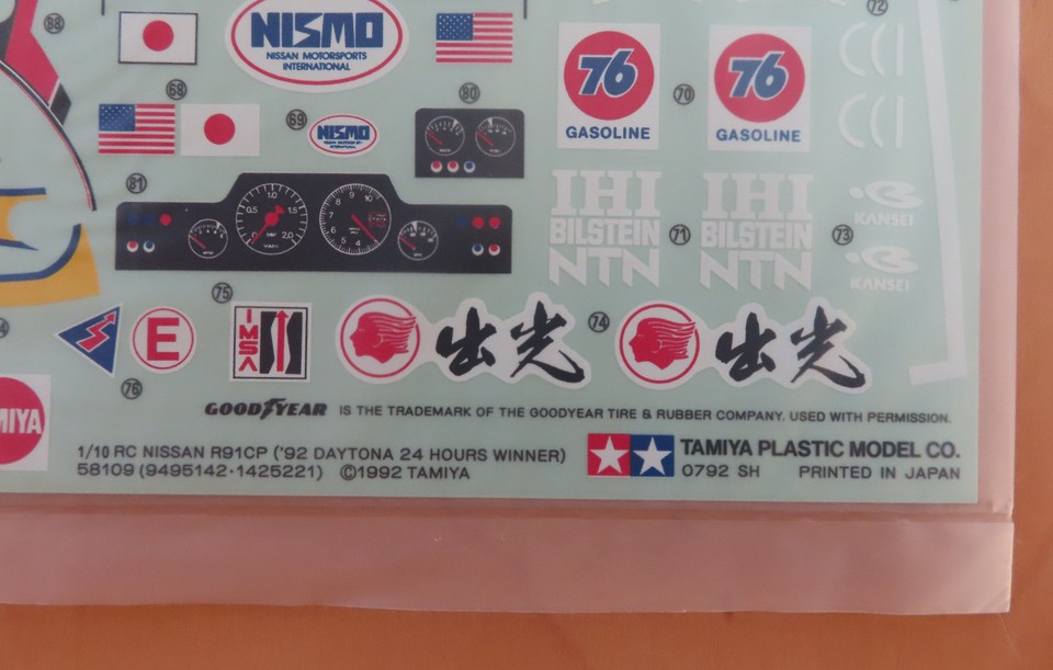 Tamiya RC Decal Nissan R91CP 58109 NEU NIB 1992 | eBay