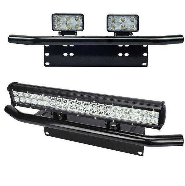 23'' Bull Bar Front Bumper License Number Plate Mount Bracket LED Light ...