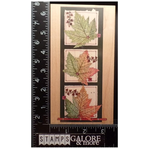 Stamps Happen Rubber Stamps 90294 FALL LEAVES FRAMED BORDER IVY #3150 ...