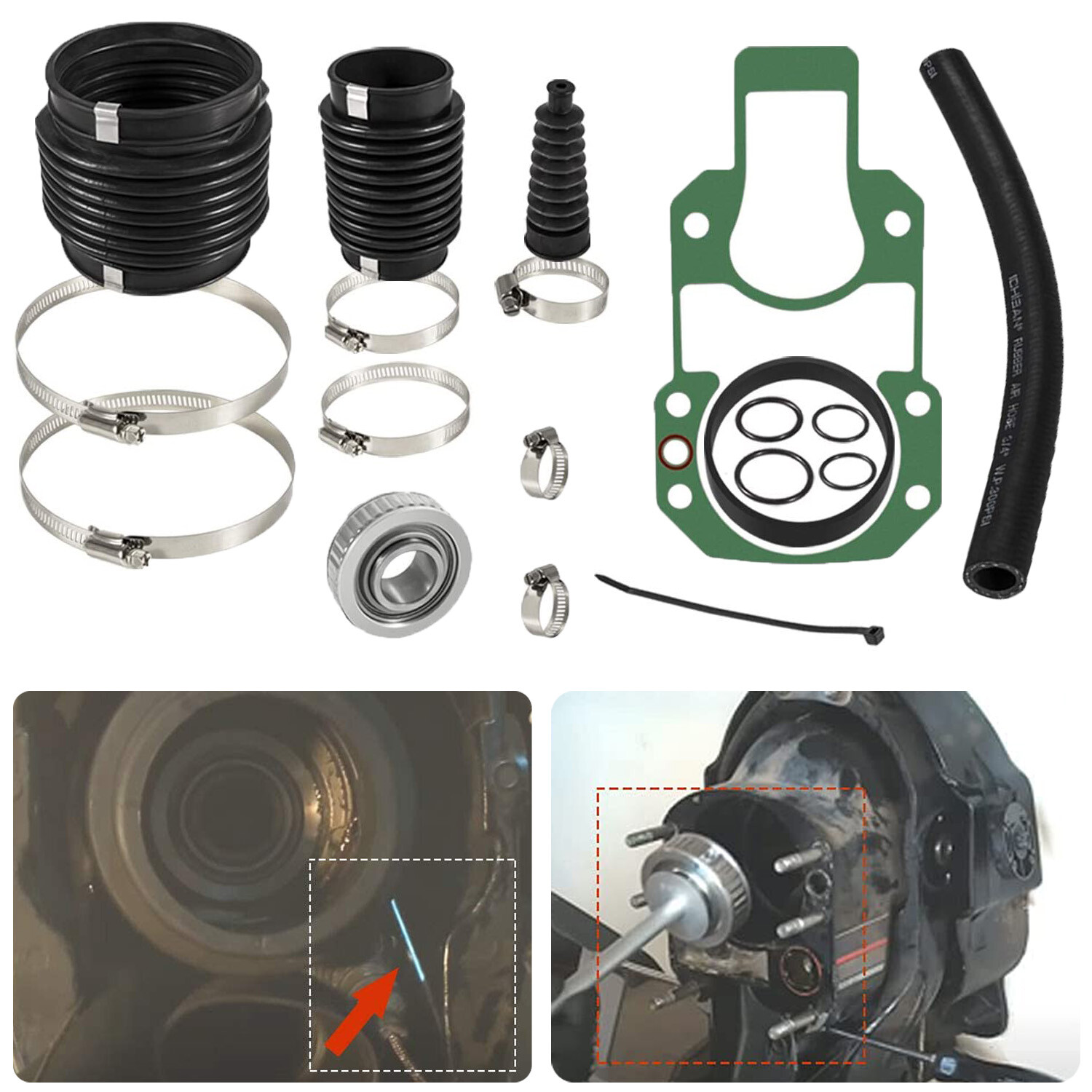 30-803099T1 Transom Bellows Repair Kit for MerCruiser Alpha 1 Gen 2 ...